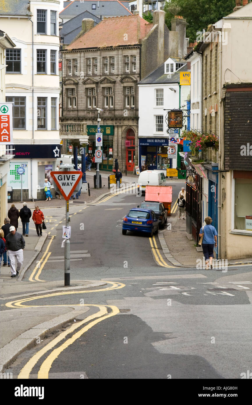 Street scene, Falmouth, Cornwall Stock Photo - Alamy