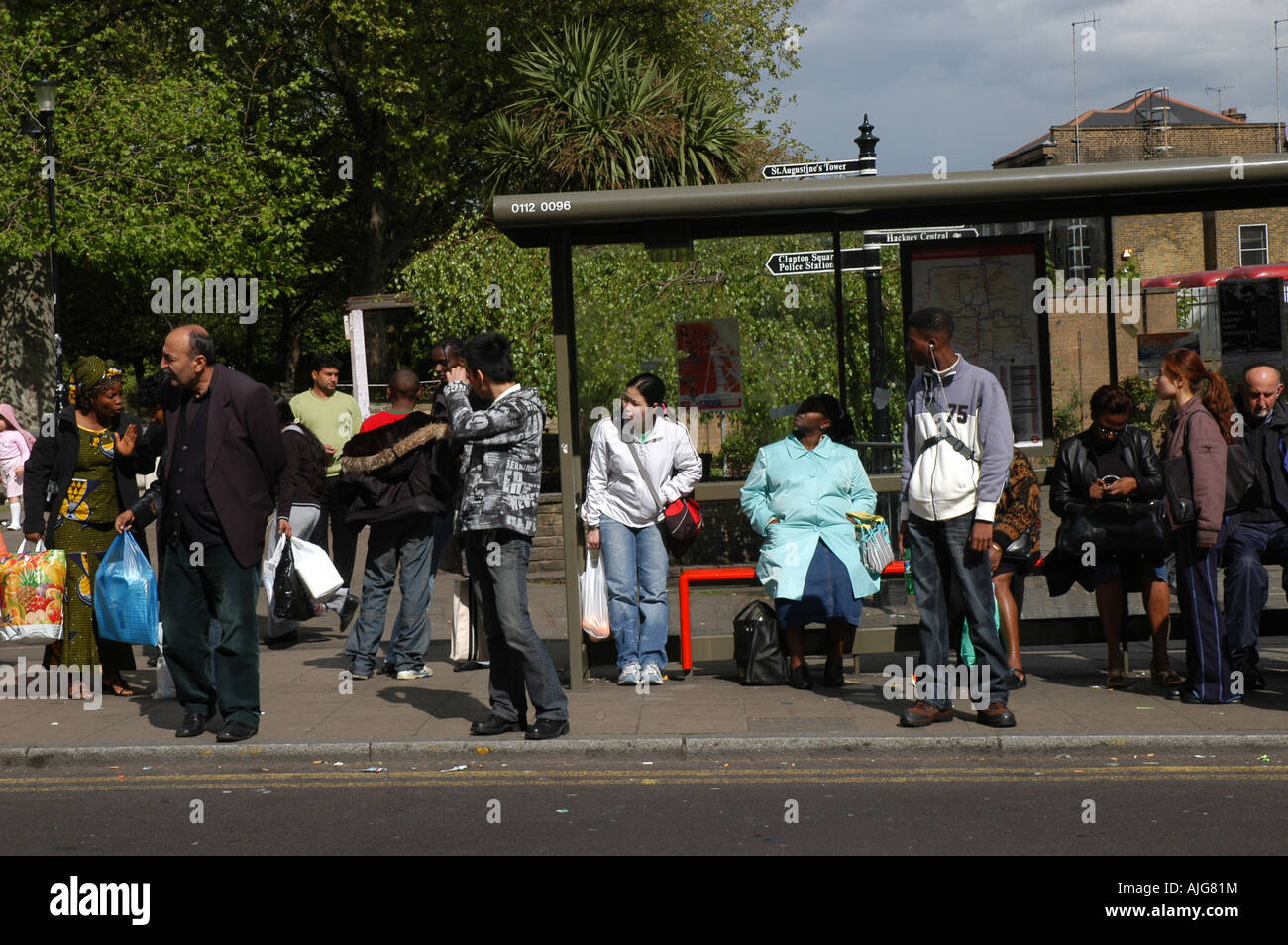 London hackney bus stop hi-res stock photography and images - Alamy