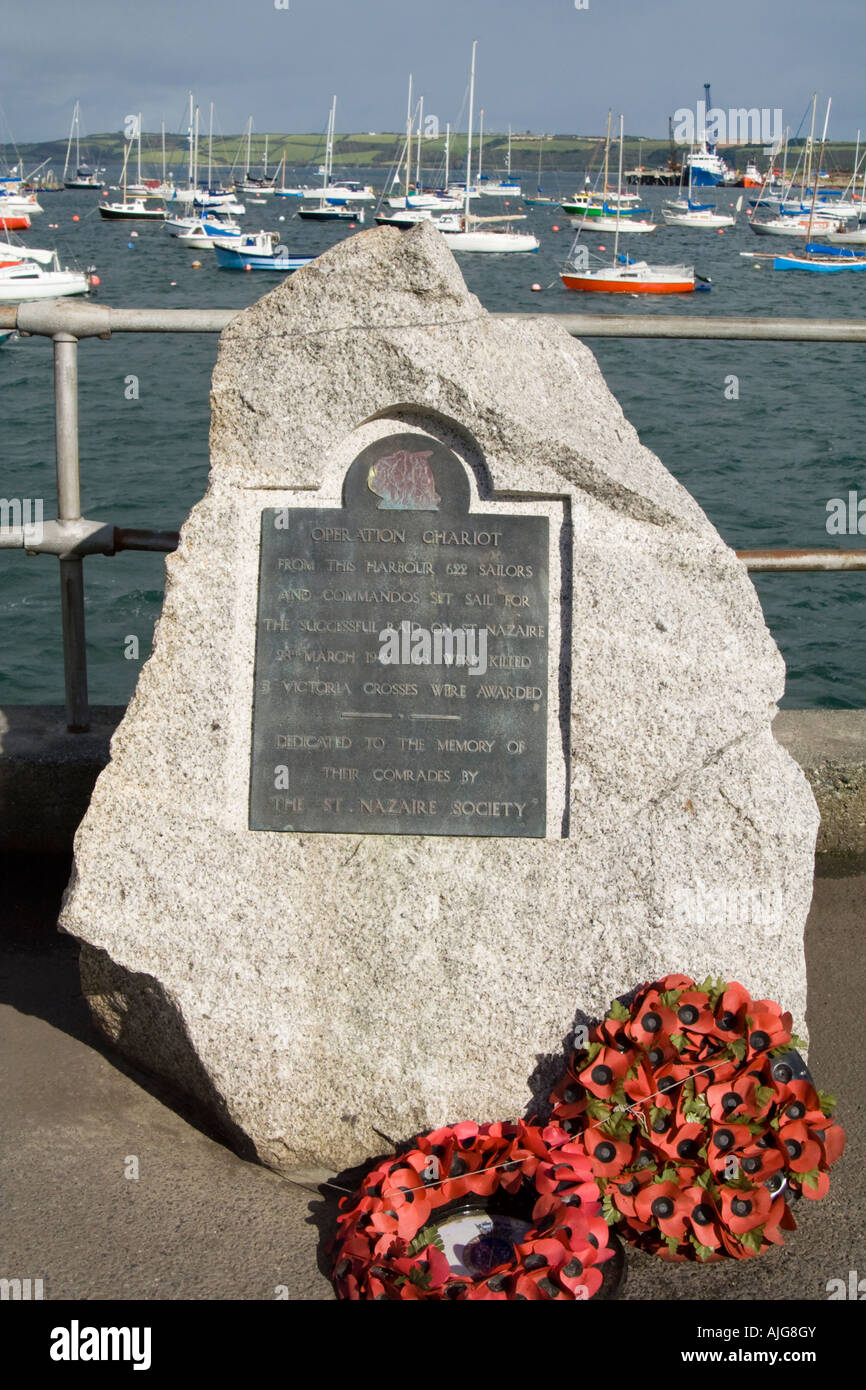 War memorial, Falmouth harbour, Cornwall Stock Photo - Alamy