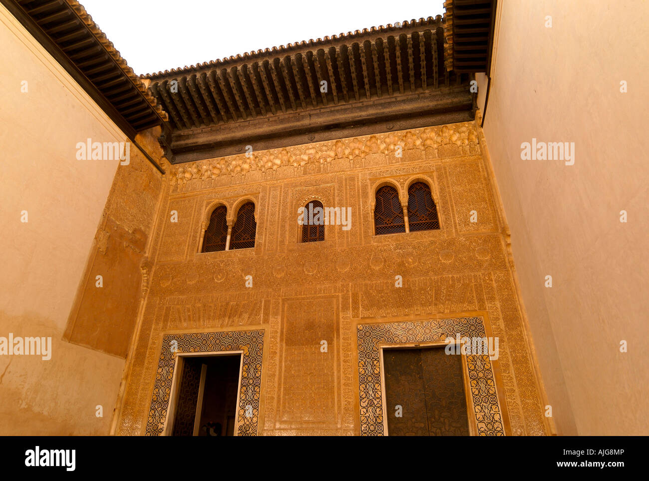 The facade of the Comares palace built by Sultan Muhammad V in the ...