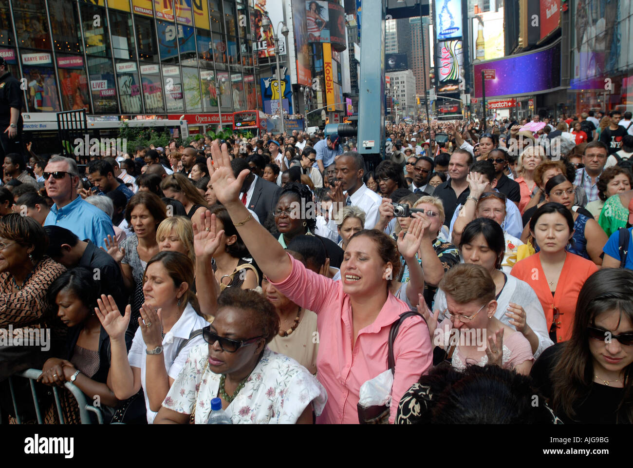 Organized by the Times Square Church thousands crowd into Times Square ...