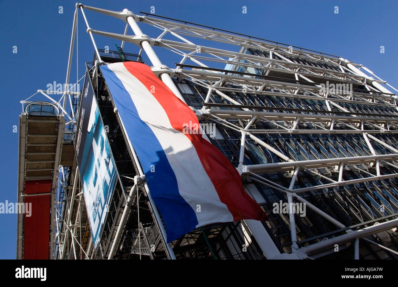 France Ile De France Paris Large French Tricolour Flag Flying From The ...