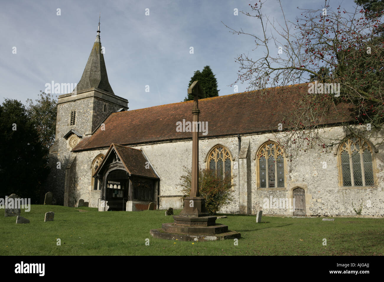 The West Berkshire village of Yattendon church of St Peter St Paul ...