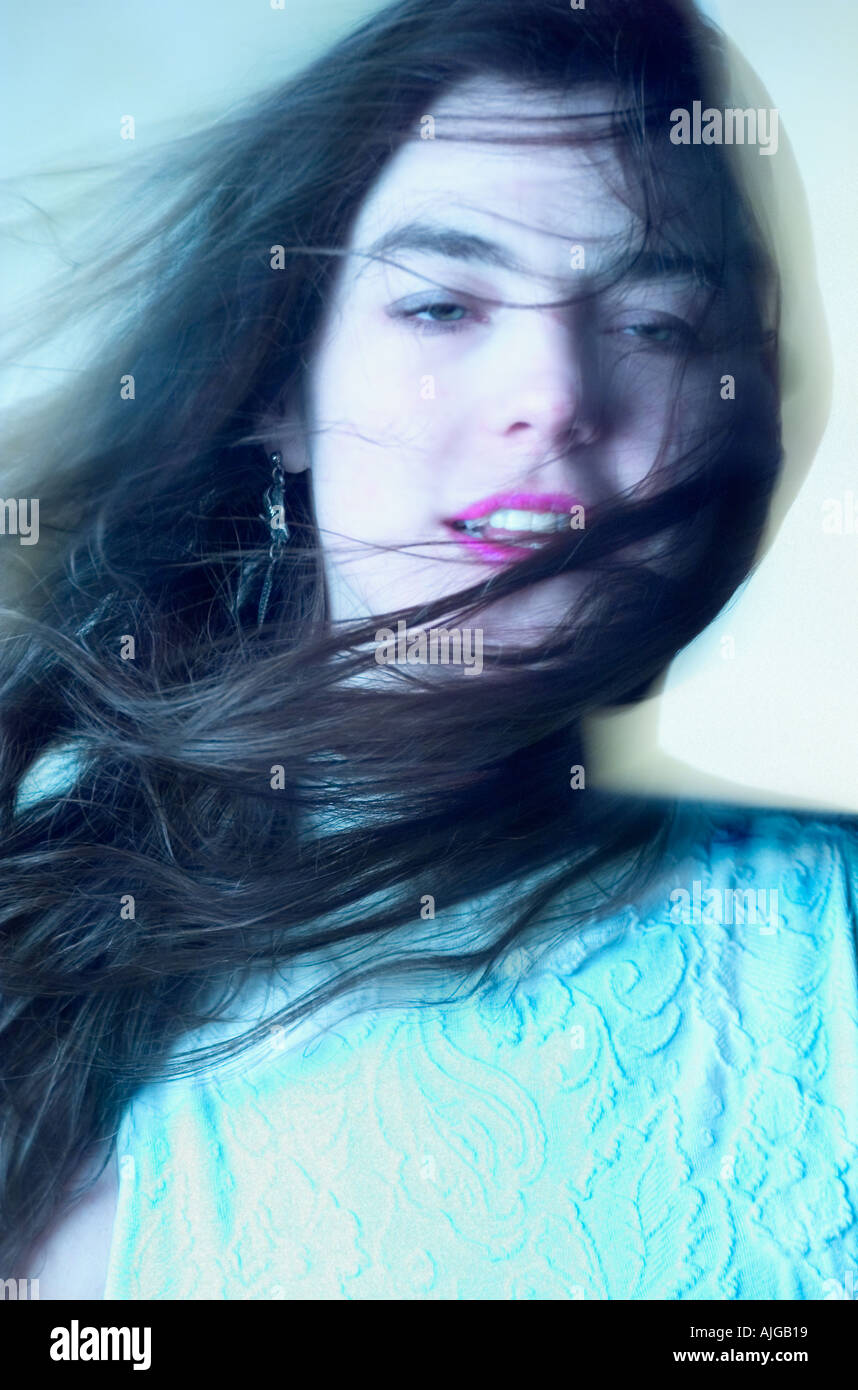 Windblown face studio hi-res stock photography and images - Alamy