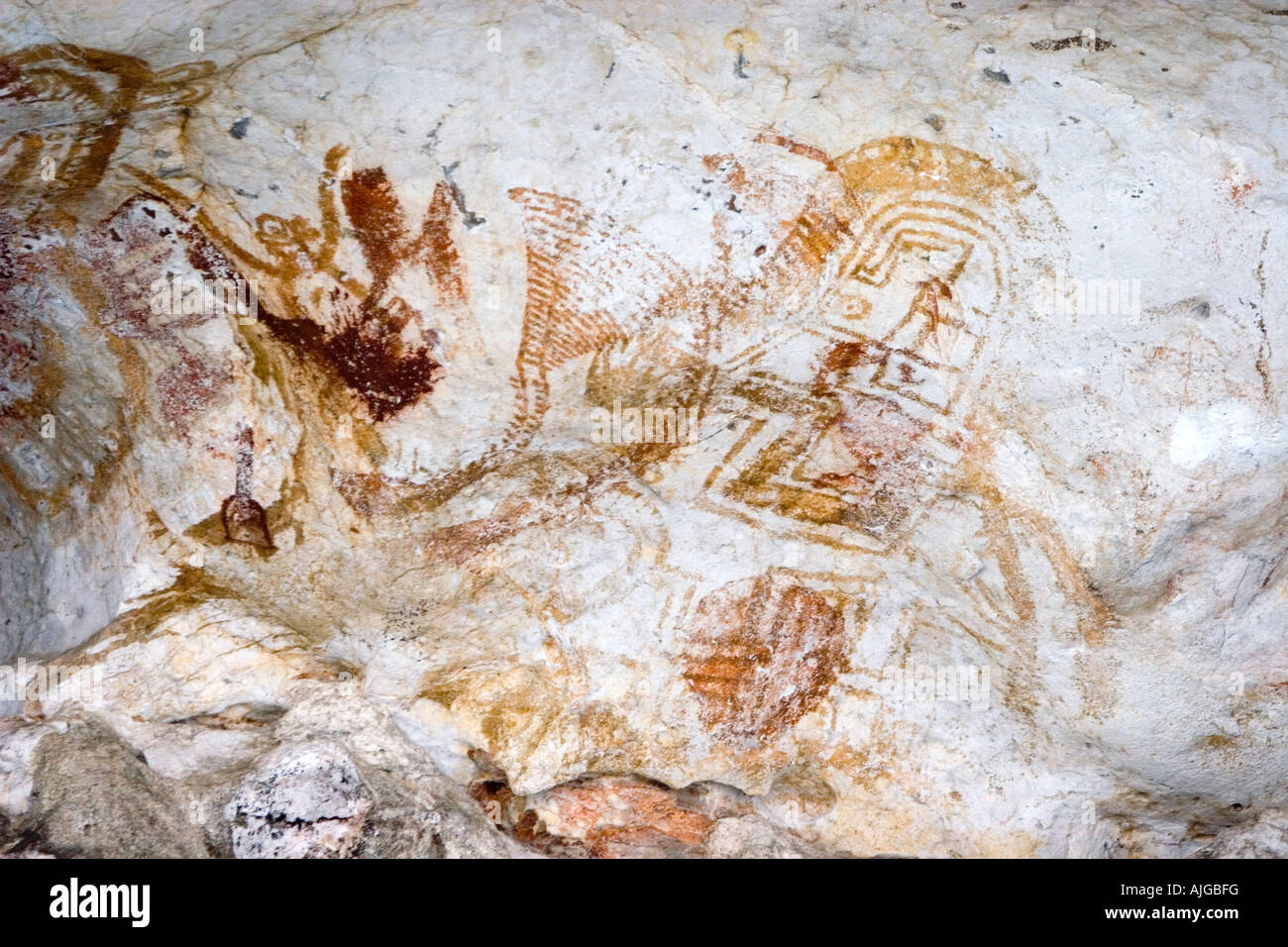 Ko Khien primitive rock paintings Phang Nga Bay Thailand Stock Photo ...