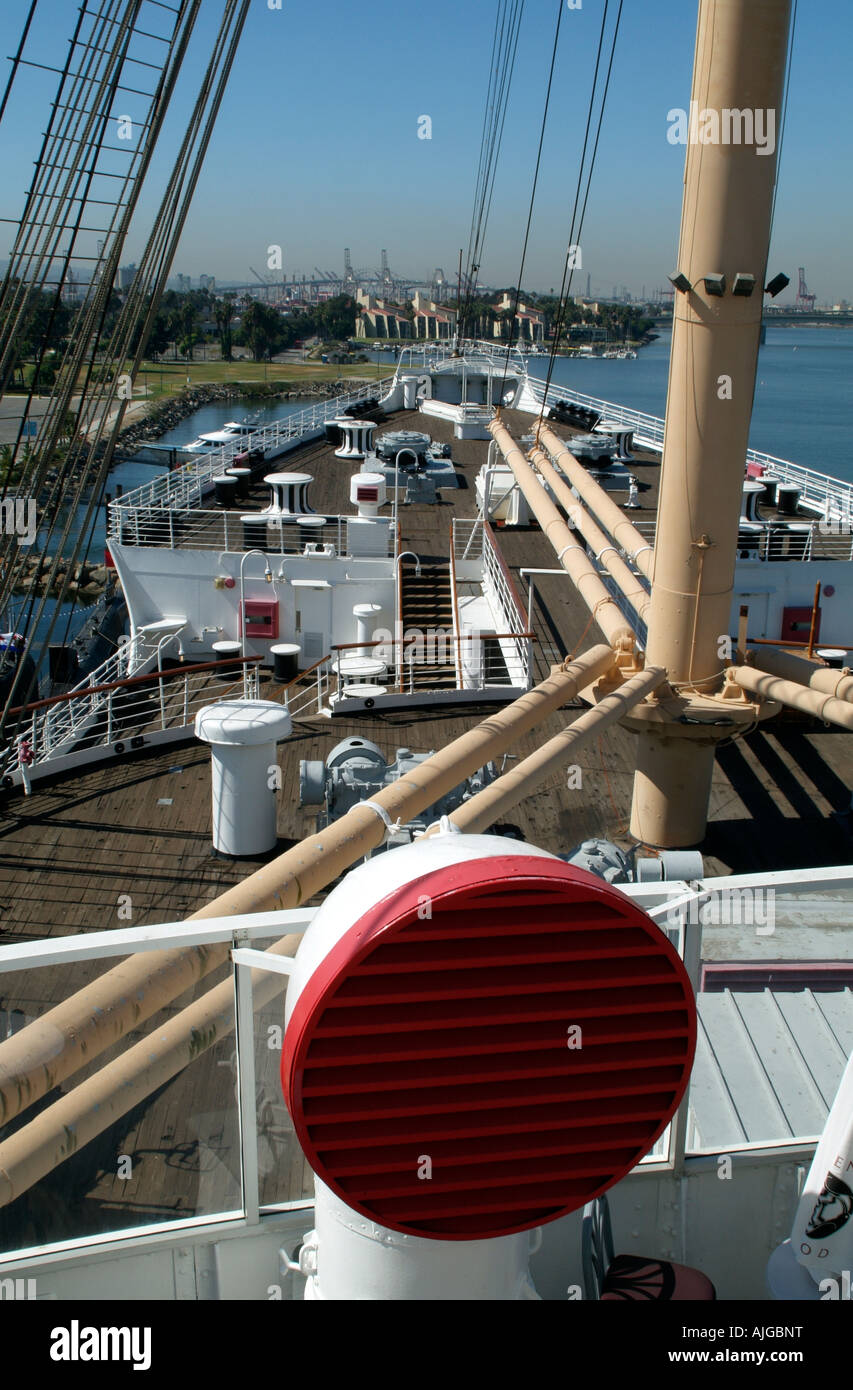 Queen Mary Ship Long Beach California USA Ventilation Shaft and ...