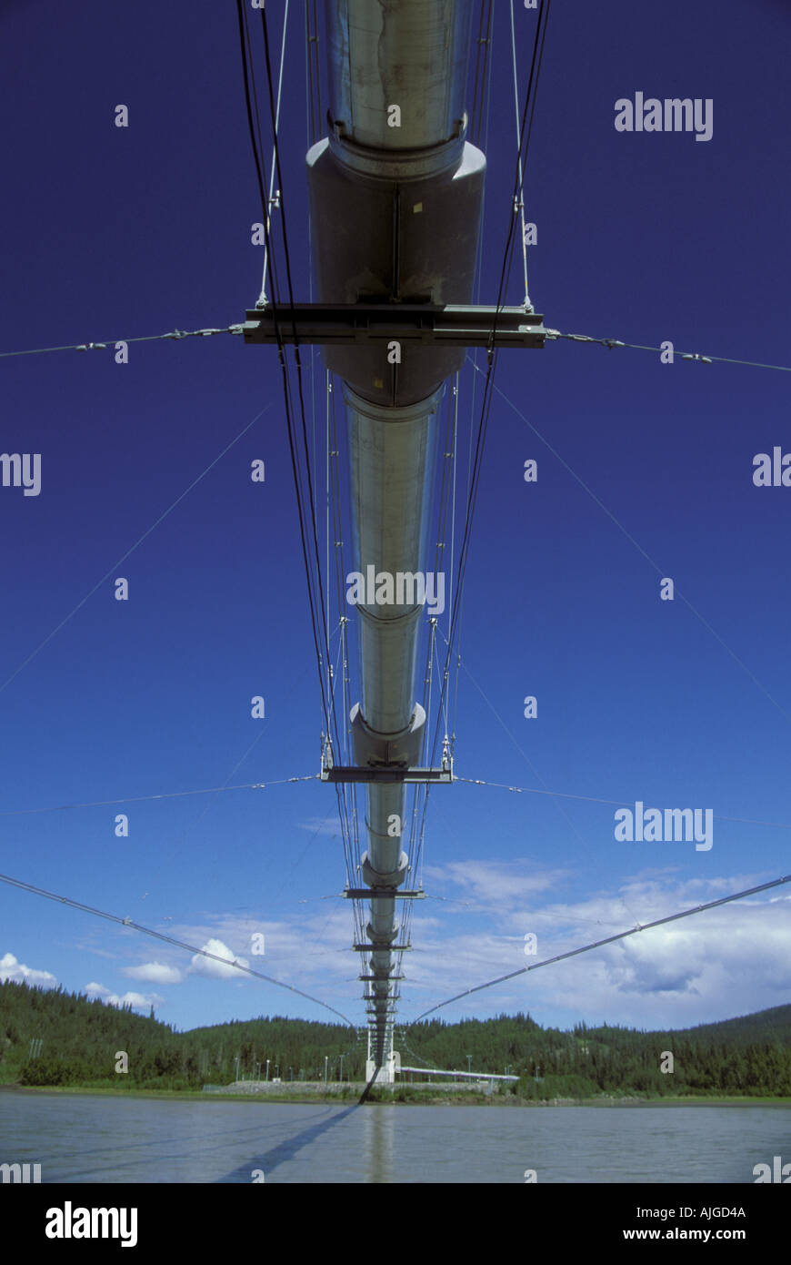 Trans Alaska Oil Pipeline bridge at Tanana river Alaska Stock Photo - Alamy