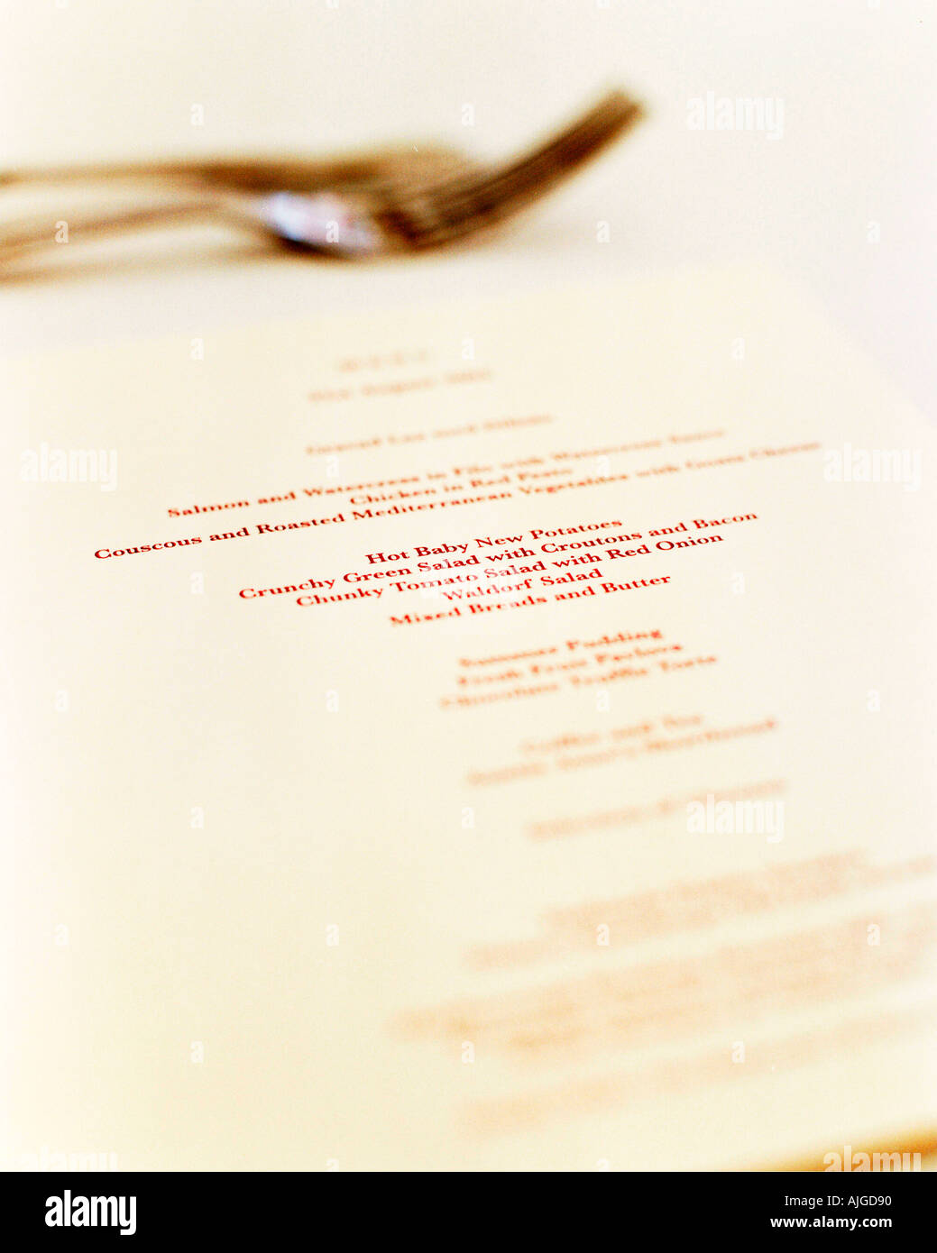 Tabletop menus hi-res stock photography and images - Alamy