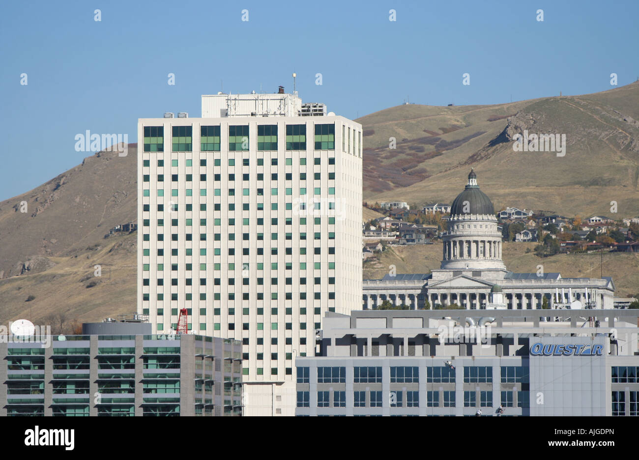 Utah State Capitol and LDS office building Salt Lake City October 2007 ...
