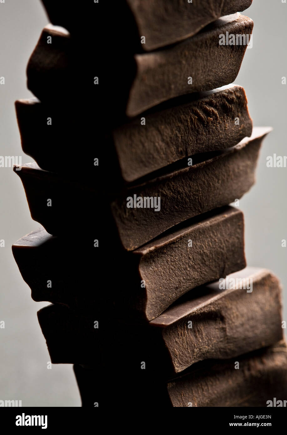 stack of dark chocolate pieces Stock Photo - Alamy