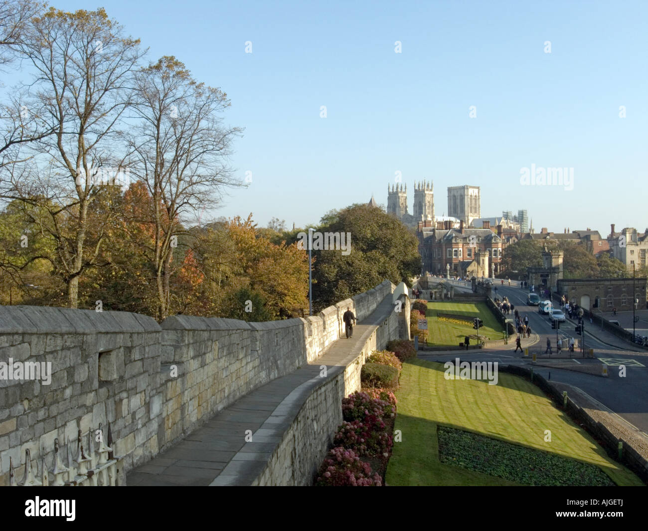 York Minster seen from the Walls of York Stock Photo - Alamy