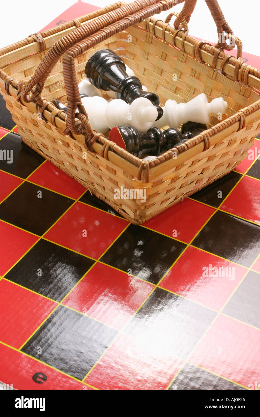 Chess Pieces in Basket Stock Photo - Alamy