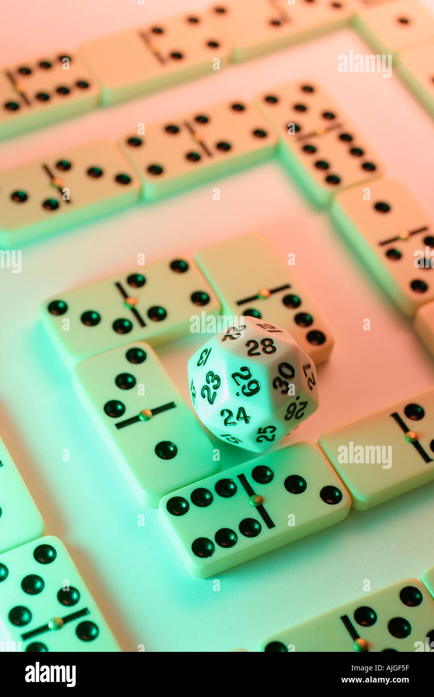 Number Die and Dominoes Stock Photo - Alamy