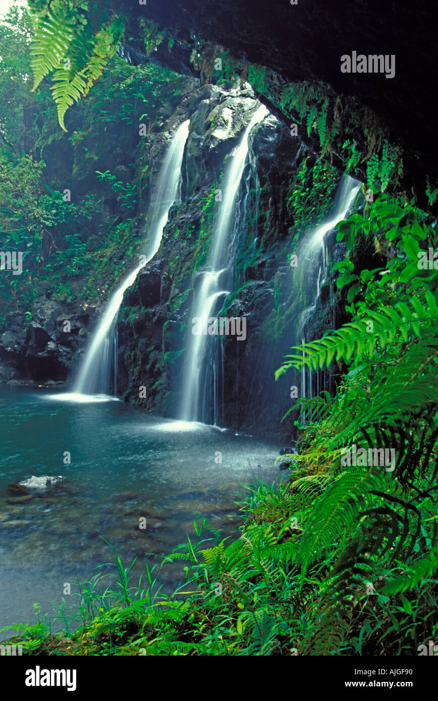Waterfall on the road to Hana, Maui, Hawaii Stock Photo - Alamy