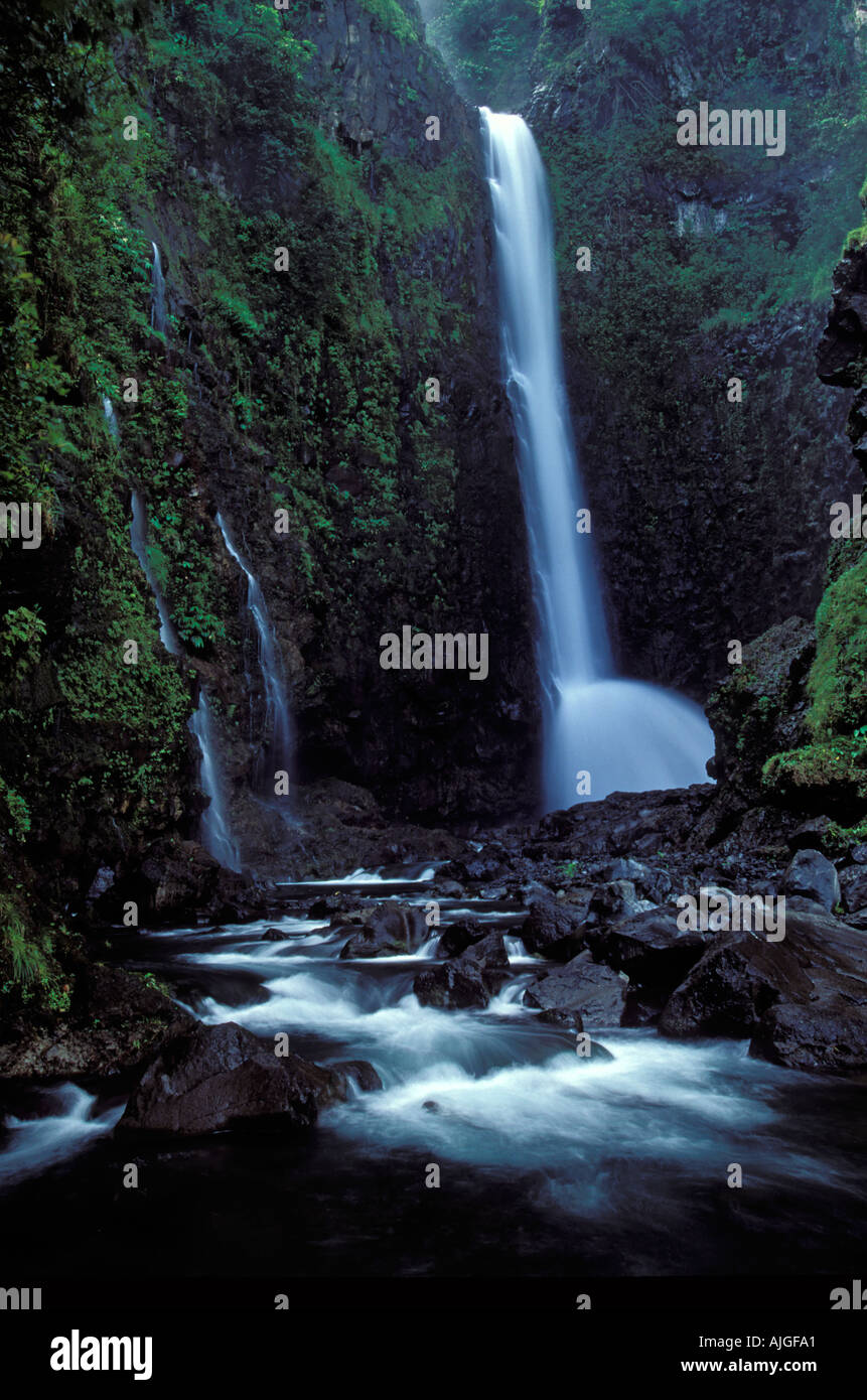 Remote waterfall near Hana, Maui, Hawaii Stock Photo - Alamy