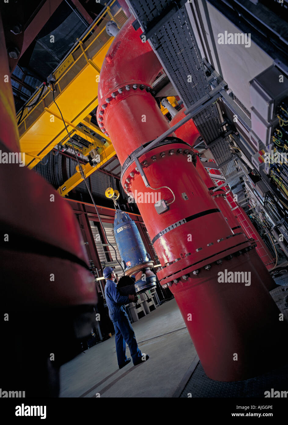 Interior of New Water and Sewage Pumping Station at Abbeymillss, East ...