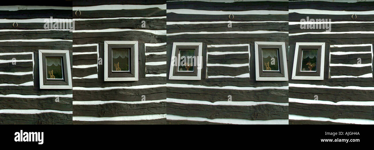 Sequence of painted houses Stock Photo - Alamy