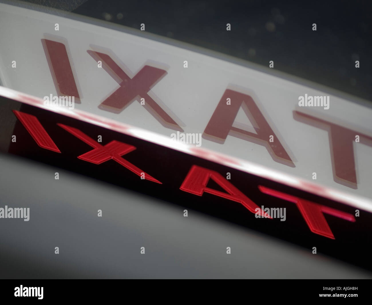 Sign inside a taxi cab Stock Photo - Alamy