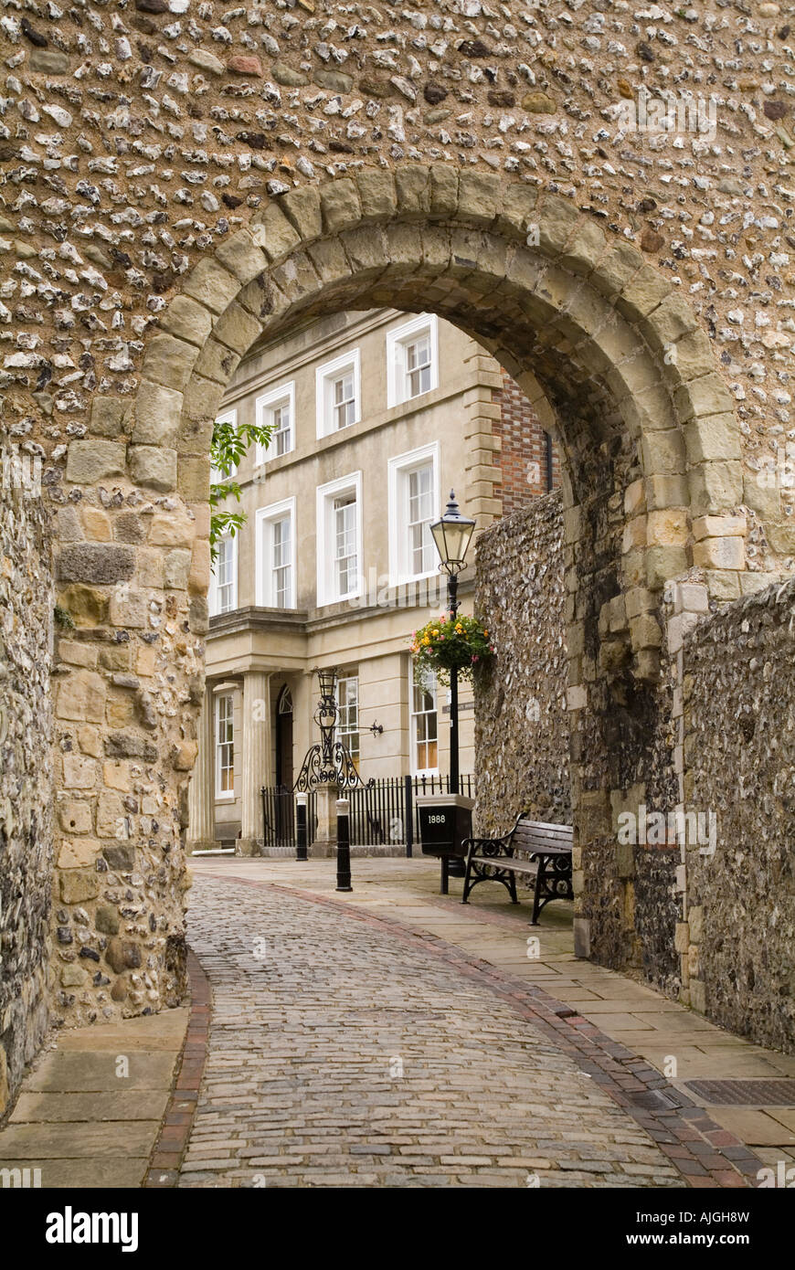 A path near Lewes Castle, Lewes, East Sussex, England' Stock Photo - Alamy