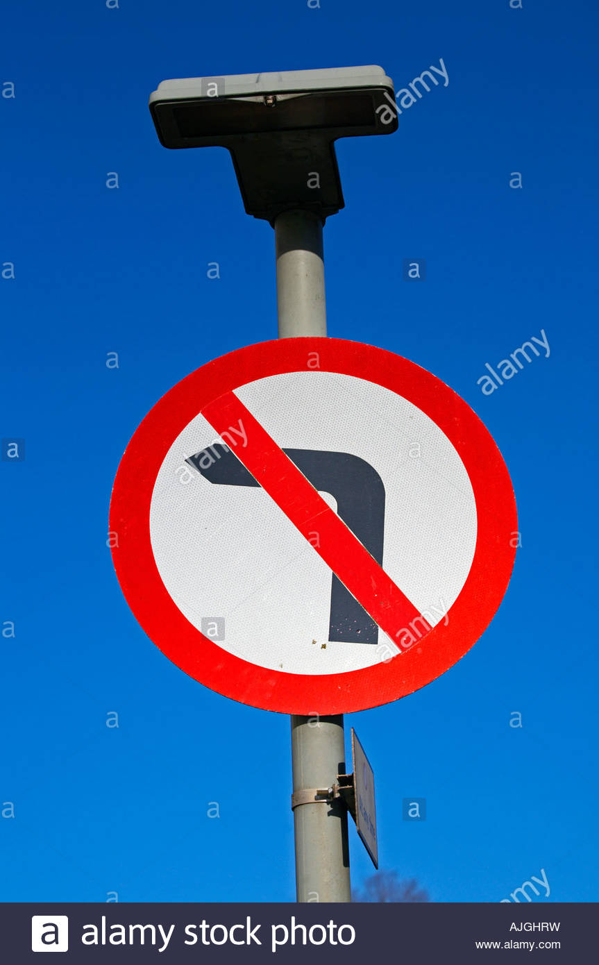 No left turn sign hi-res stock photography and images - Alamy