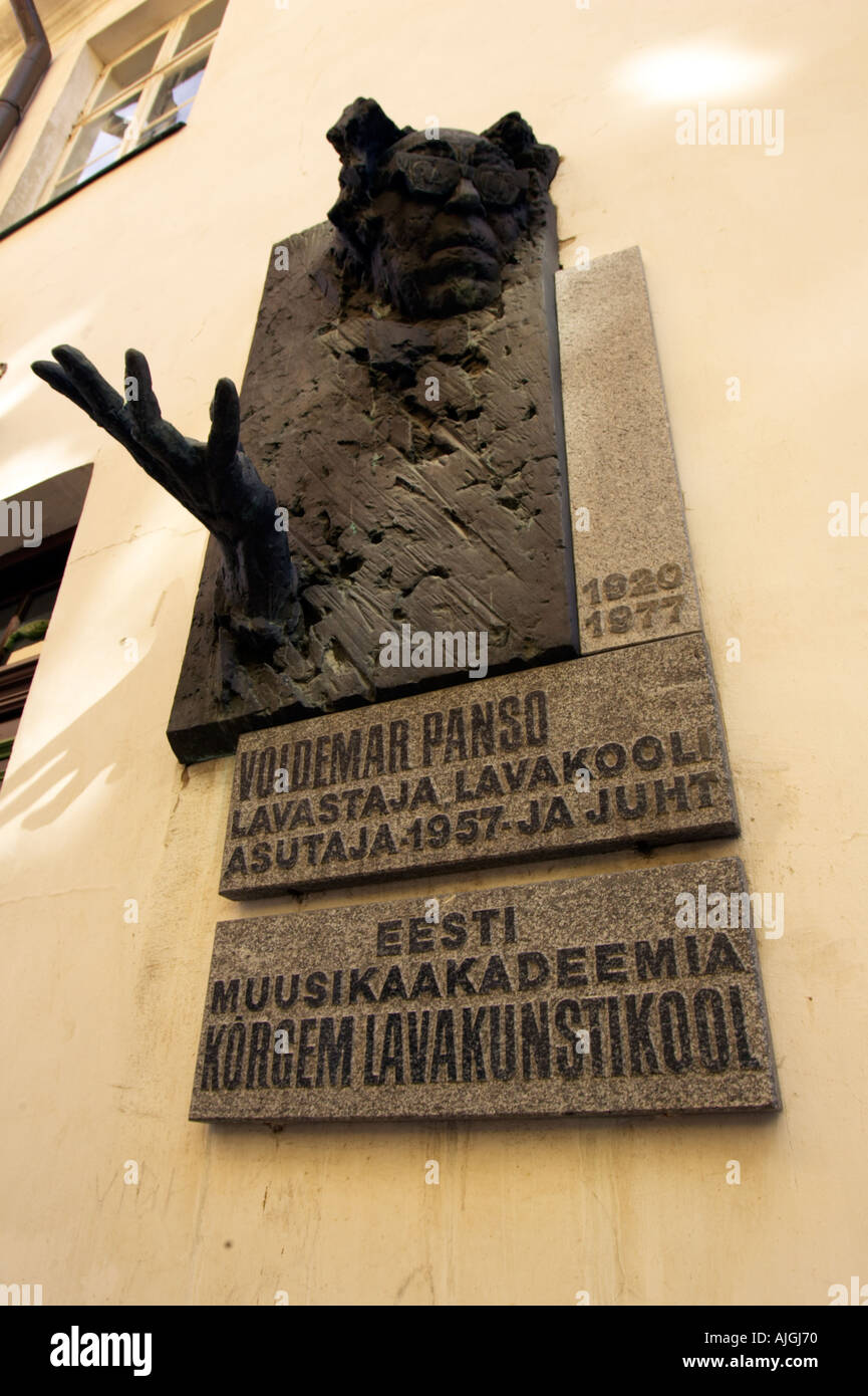 Voldemar Panso memorial the old town Tallinn Estonia Stock Photo - Alamy