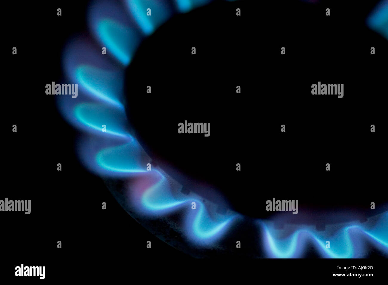Gas ring on a hob Stock Photo - Alamy