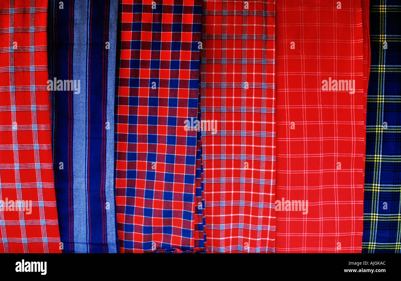 Selection of Masai textiles as used in Kenya and Tanzania Photographed ...