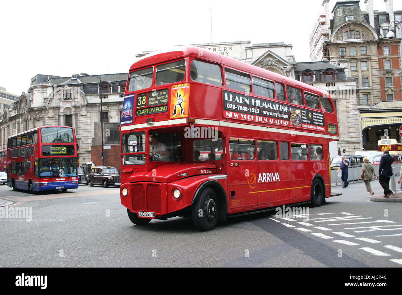 London Routemaster Bus at Victoria Bus Station on Route 38 Stock Photo ...