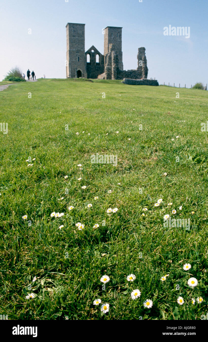 The historical Reculver twelfth century twin towers on the north ...