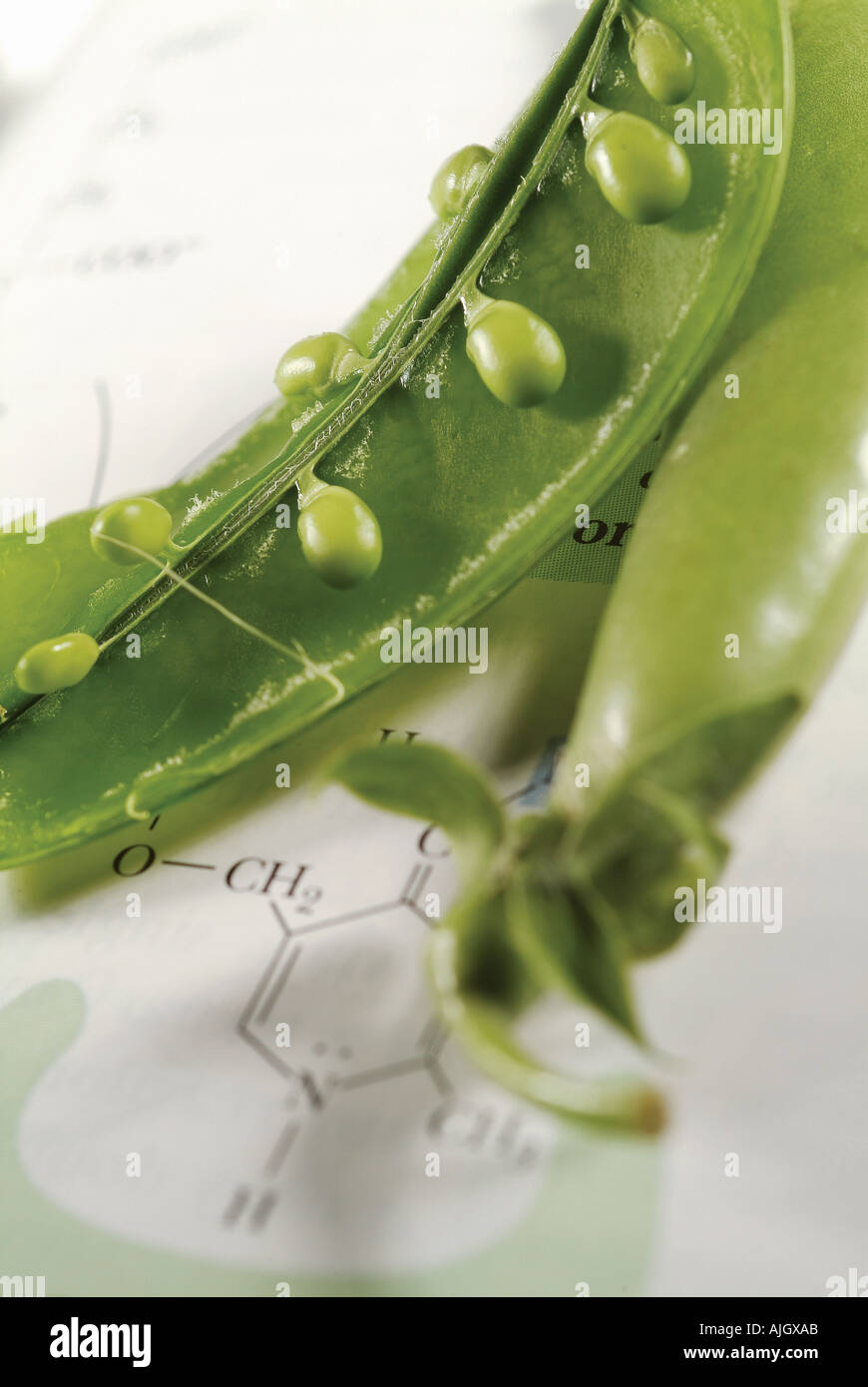 High angle view of peas in a pod Stock Photo - Alamy