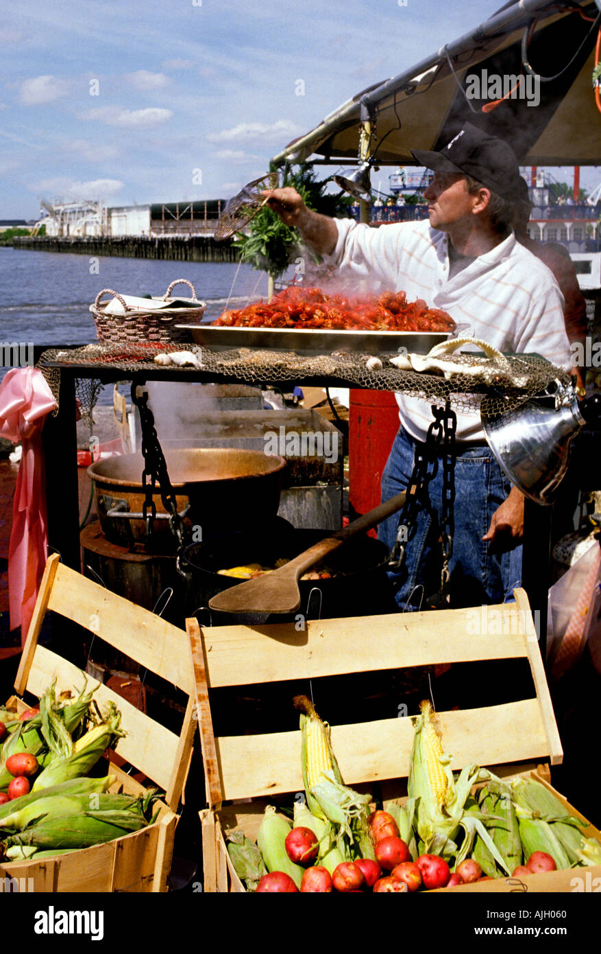 Riverfront Seafood Festival preparing crawfish Savannah Georgia Stock ...