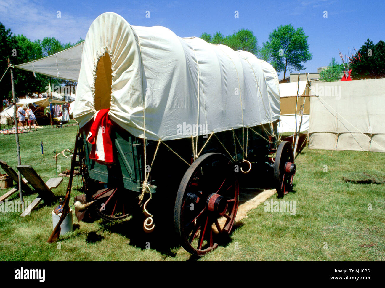 Authentic reproduction of early American covered wagon North Dakota ...