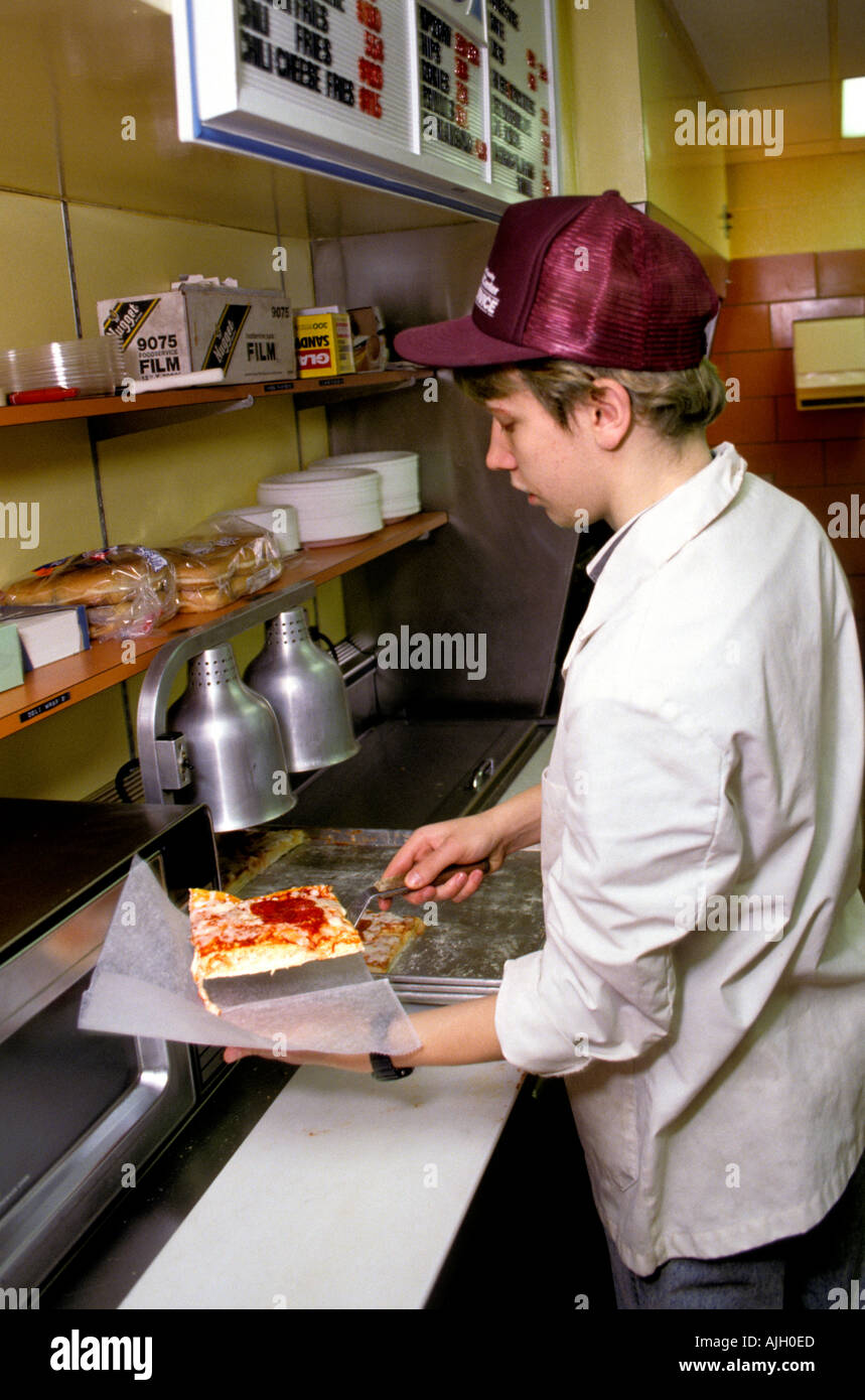 Career Technical Education Center preparing pizza in a fast foods class ...
