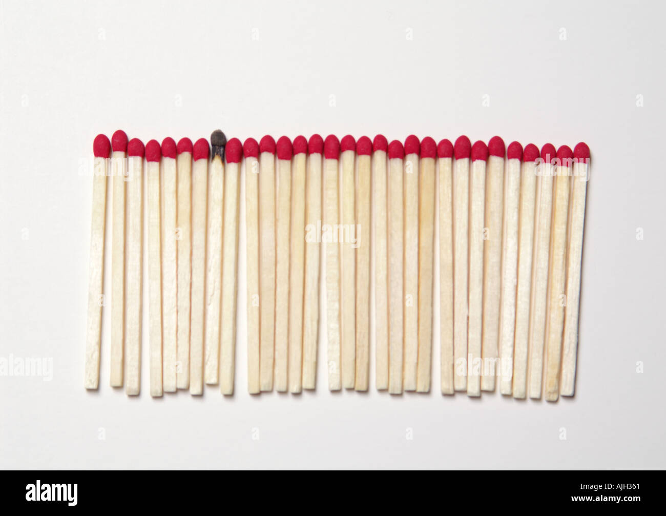 match sticks lying in a row Stock Photo - Alamy