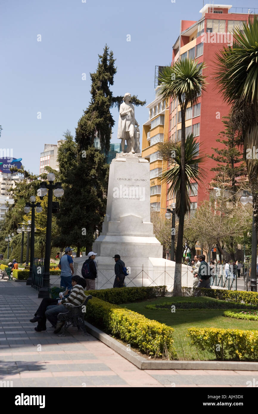Statue of Christopher Colmbus on the Prado, the Avenue Mariscal Santa ...