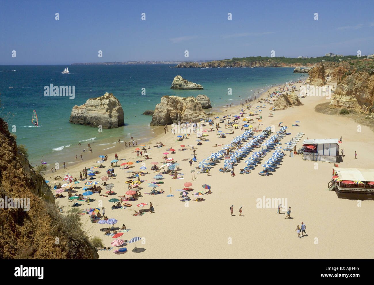 Portugal the Algarve, Praia da Rocha, general view of beach Stock Photo ...