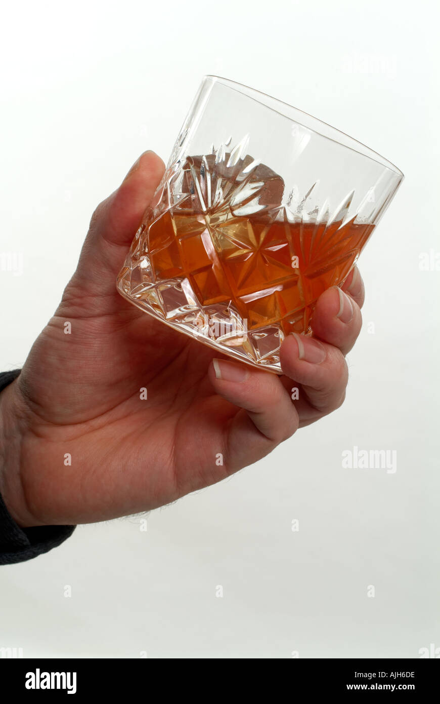 Hand Holding Whiskey Glass