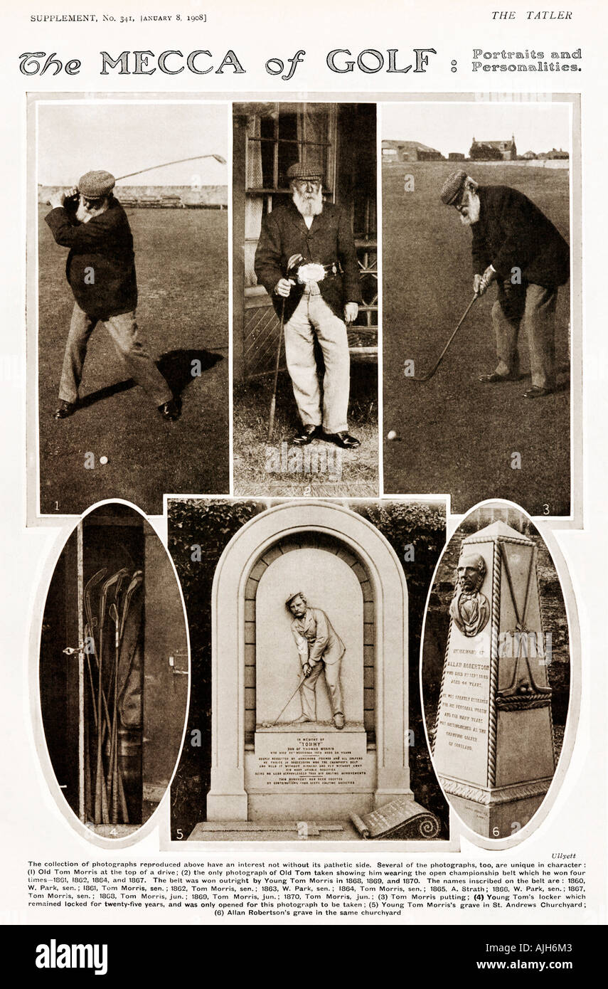 The Mecca Of Golf 1908 photos from St Andrews 3 of Old Tom Morris inc ...