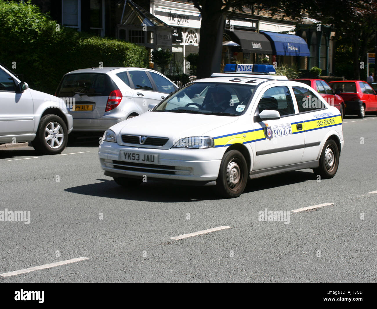 Police car on patrol Stock Photo - Alamy