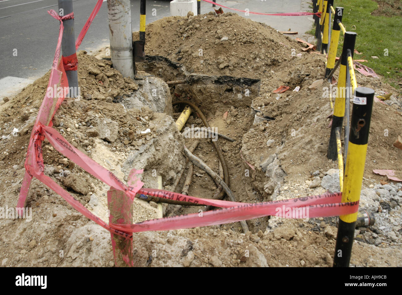 Beograd, open pit, cable Stock Photo - Alamy
