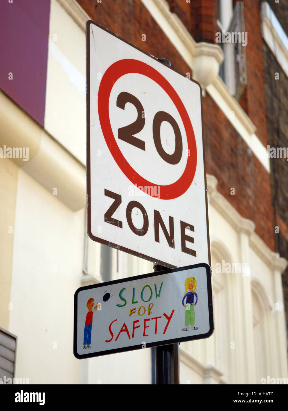 20 mph zone, London UK Stock Photo - Alamy