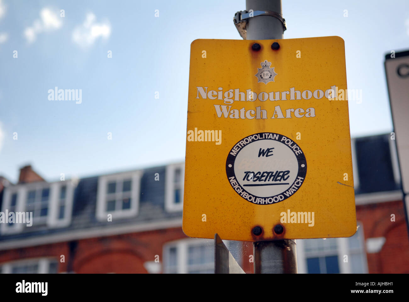 Neighbourhood watch sign on a London street Stock Photo - Alamy