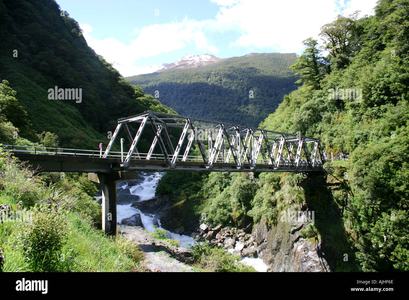 Gates of Haast Bridge over the Haast River South Island New Zealand ...