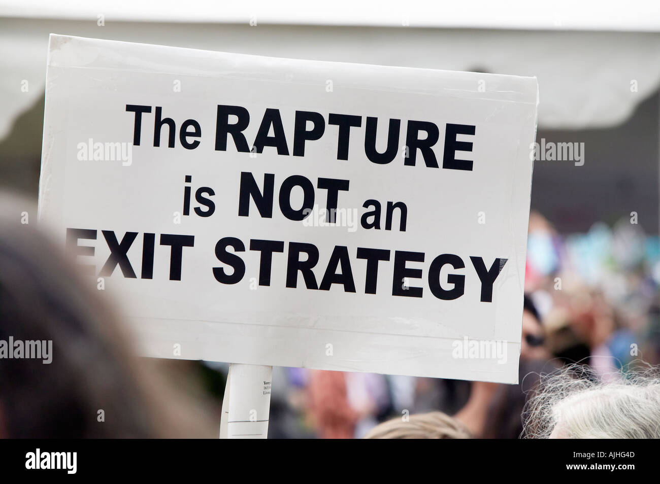 Sign at demonstration against the Bush administration and the war in ...