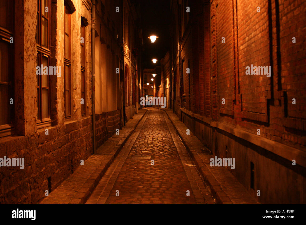 Alley in backstreets of Lille France Stock Photo - Alamy