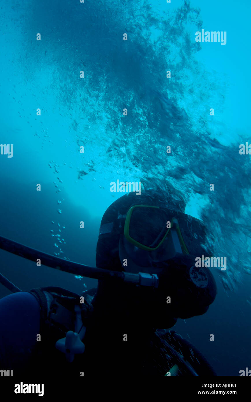 France A Scuba Diver Breathing Stock Photo - Alamy