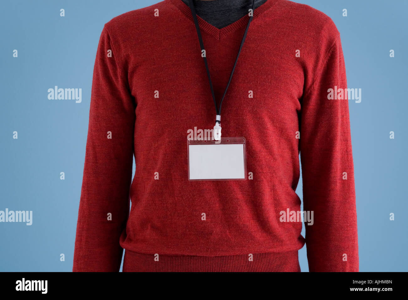 Man wearing ID card Stock Photo - Alamy