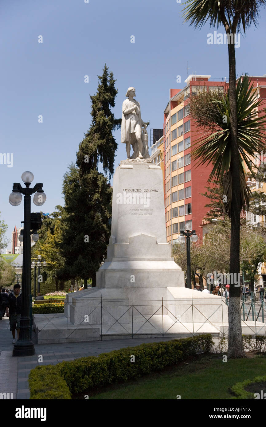 Statue of Christopher Colmbus on the Prado, the Avenue Mariscal Santa ...