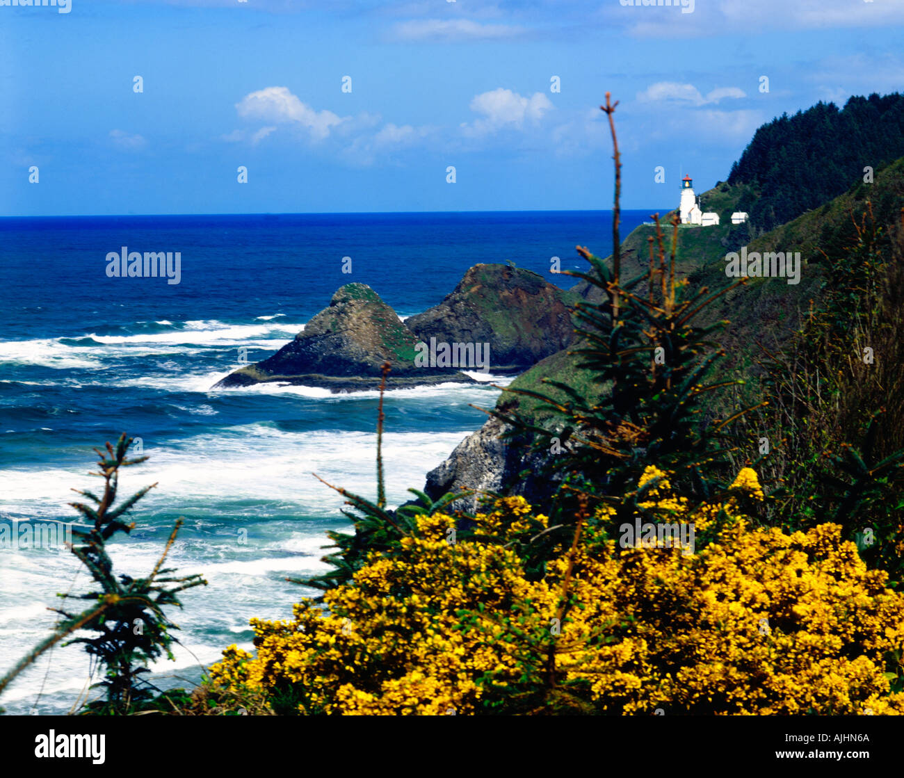 Heceta Head Lighthouse at Devils Elbow State Park near Florence on the ...