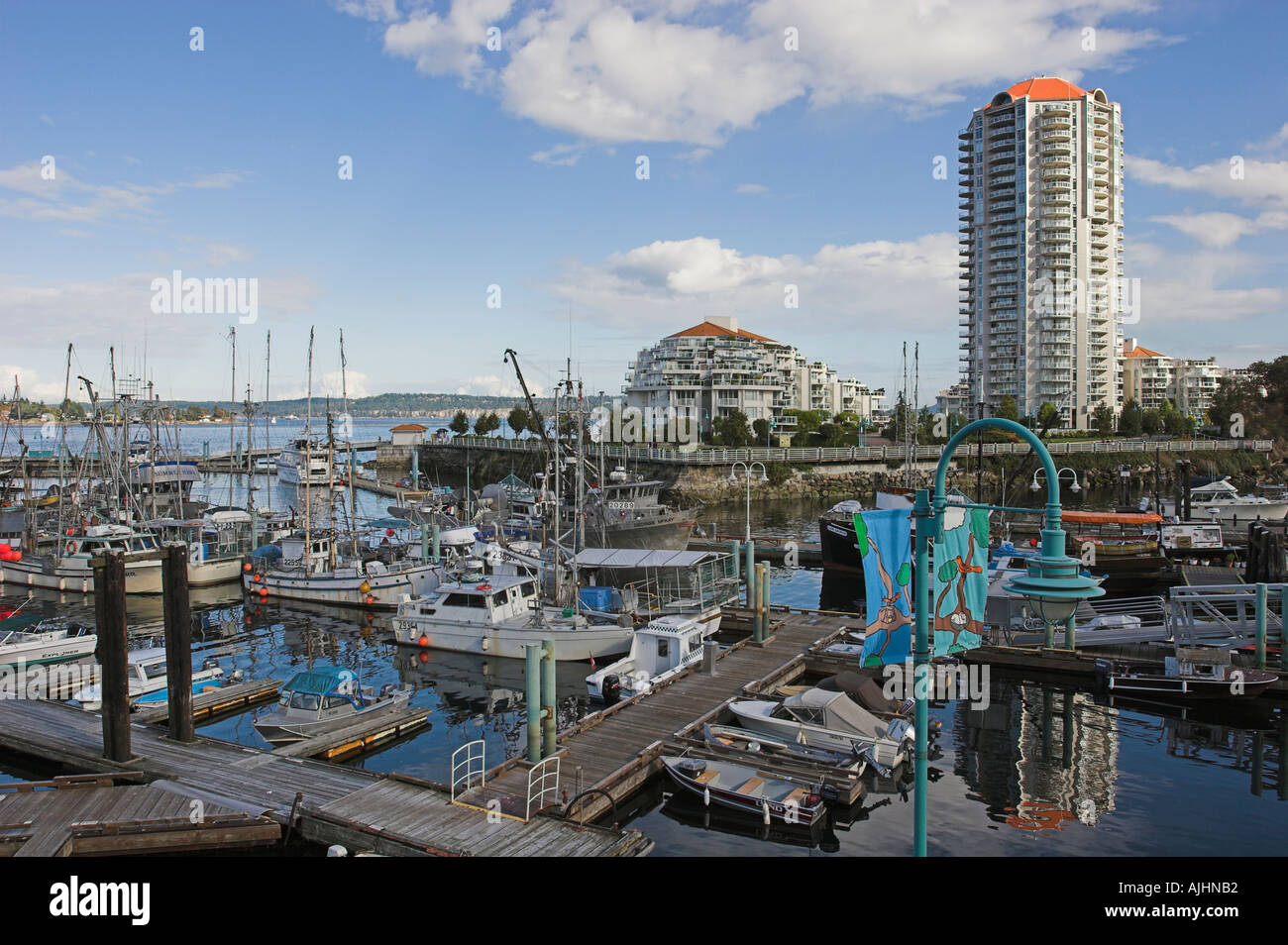 Nanaimo waterfront and boat basin Nanaimo Vancouver Island British ...